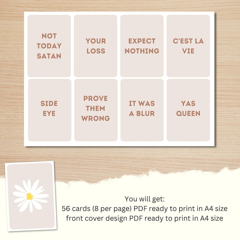 56 Printable Mini Oracle Card Deck, Sassy Oracle Card, Message Oracle ...