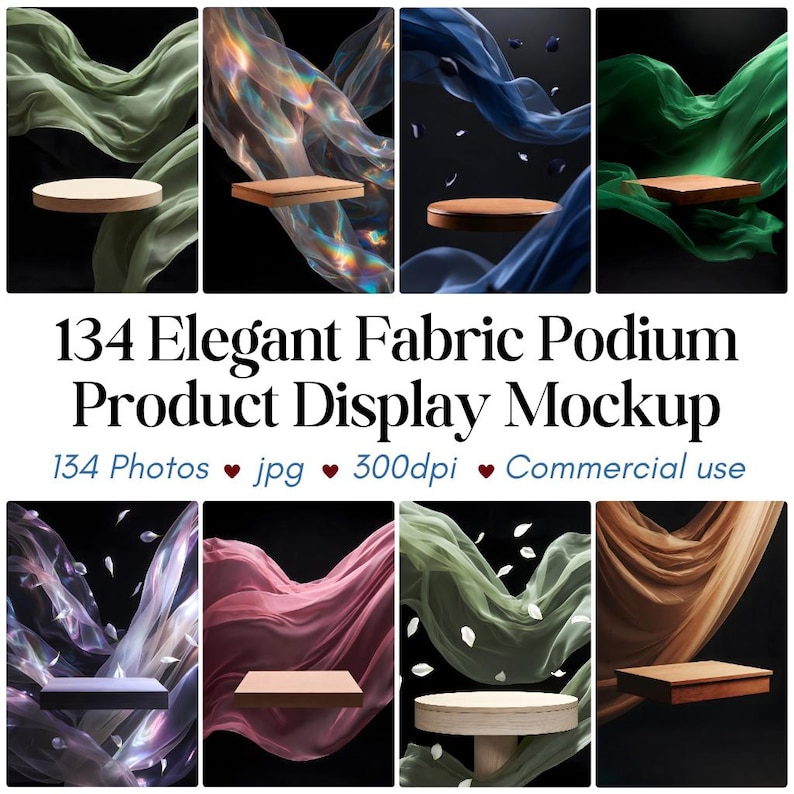 134 Elegant Fabric Podium Mockup Bundle | Studio Product Display ...