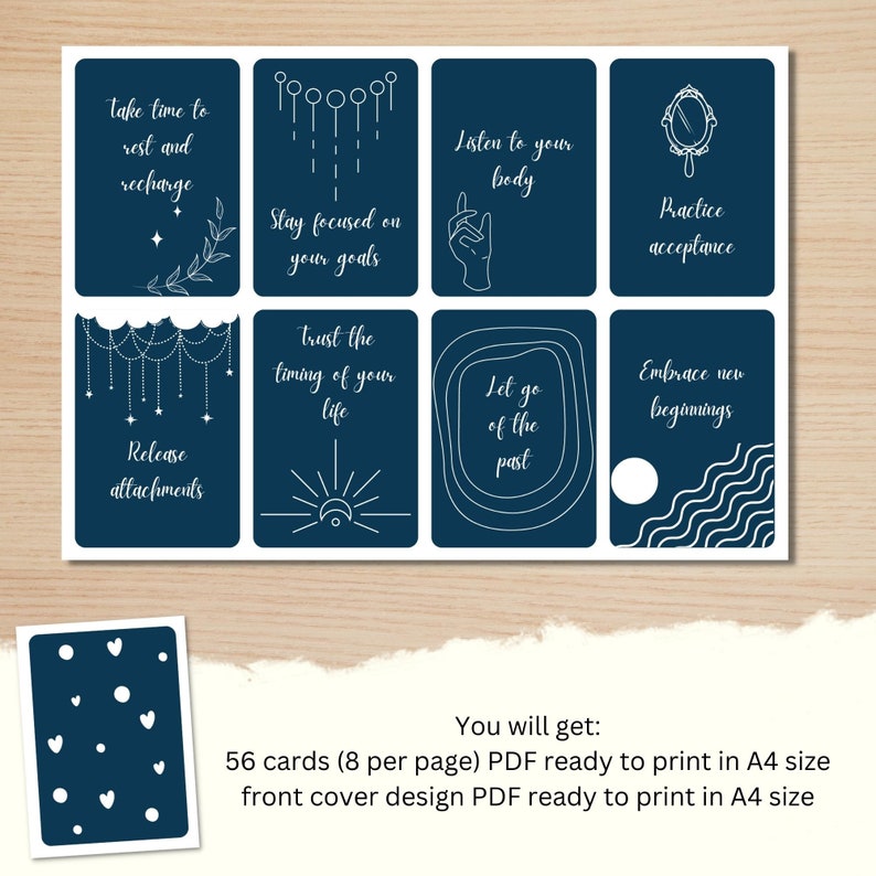 56 Printable Mini Oracle Card Deck Message Oracle Card - Etsy