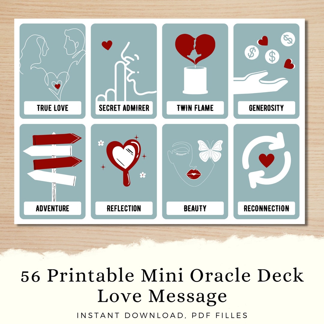 56 Printable Mini Oracle Card Deck, Message Oracle Card, Printable ...