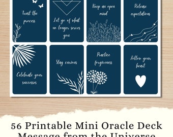 56 Printable Mini Oracle Card Deck, Message Oracle Card, Printable ...
