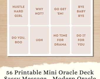 56 Printable Mini Oracle Card Deck, Message Oracle Card, Printable ...