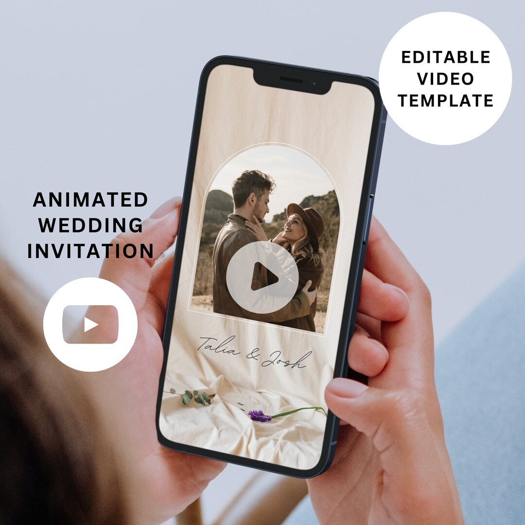 Video Invitation, Animated Invitation, Wedding Video Invite, Digital ...