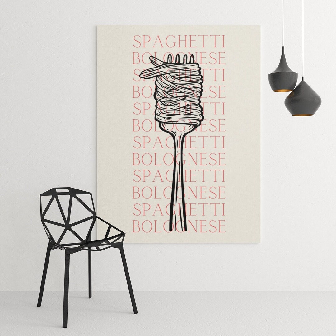 Spaghetti Bolognese Pasta Wall Art | Restaurant | Kitchen Wall Art | A4 ...