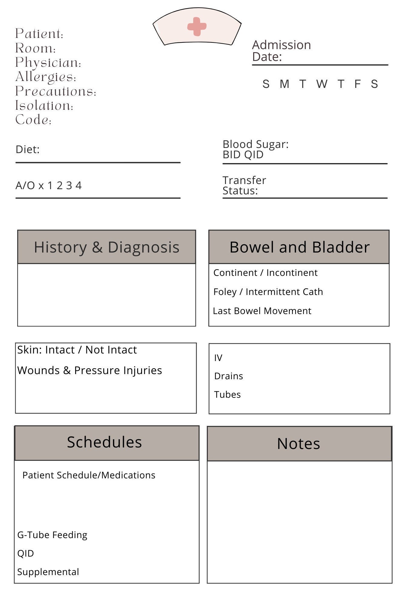 RN | Nurse Report Sheet | CNA LPN Report Sheet | Nursing Student Report ...