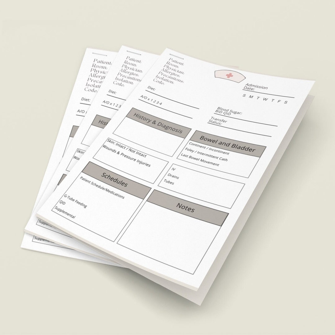 RN | Nurse Report Sheet | CNA LPN Report Sheet | Nursing Student Report ...