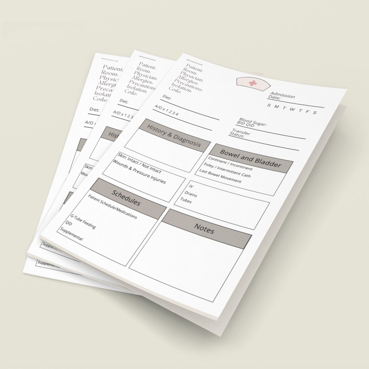 RN | Nurse Report Sheet | CNA LPN Report Sheet | Nursing Student Report ...