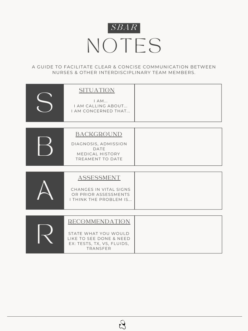 SBAR Nursing Guide | RN | LPN | Nurse | Nursing Student | Must Have ...