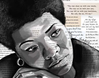 Maya Angelou Poster, Famous Women Poster, Wall Art Decor, Feminist ...