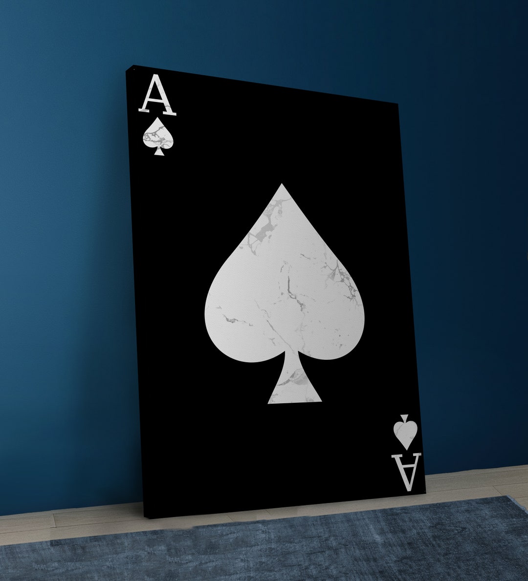 Black Ace Canvas – Ace Playing Card Canvas Print, Home Decor Wall Art ...
