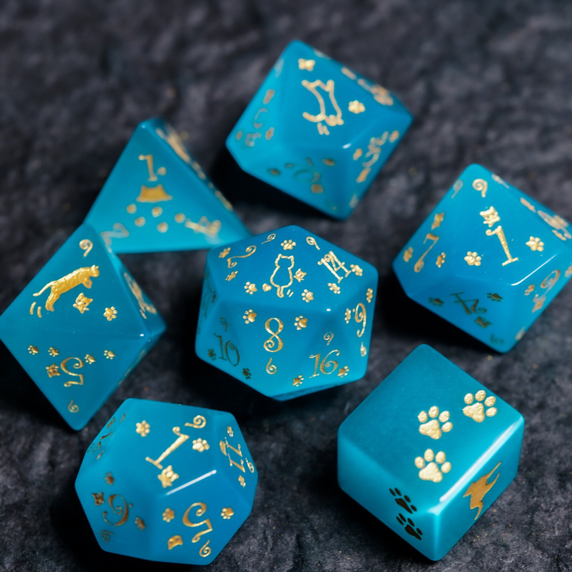 Light Blue Dice, Opal Dice, Running Group Dice, Digital Dice, Cat Paw ...
