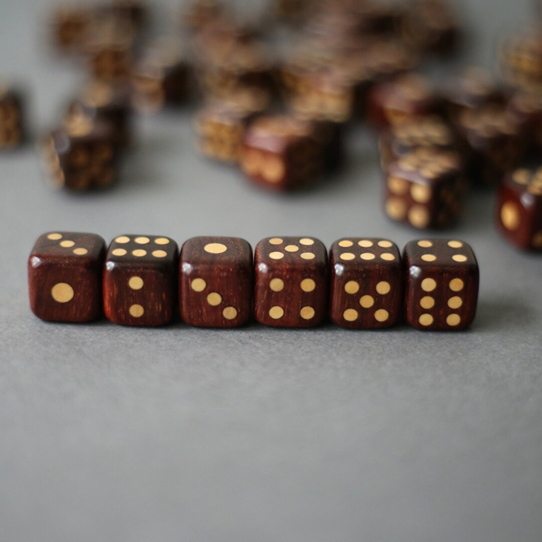 1pcs Wooden Dice, Ebony Inlaid Point Dice, Handmade Small Leaf Rosewood ...