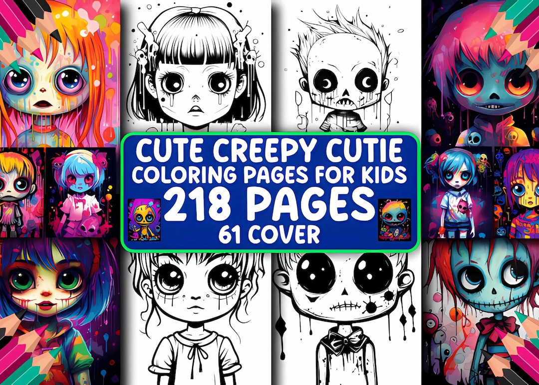 218 Cute Creepy Cutie Coloring Pages for SUGARRCREATION - Etsy
