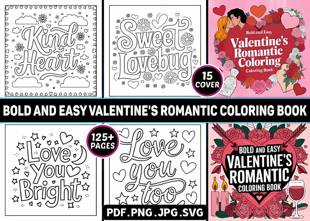 Bold and Easy Romantic Coloring Pages, Valentine's Day Coloring Pages ...