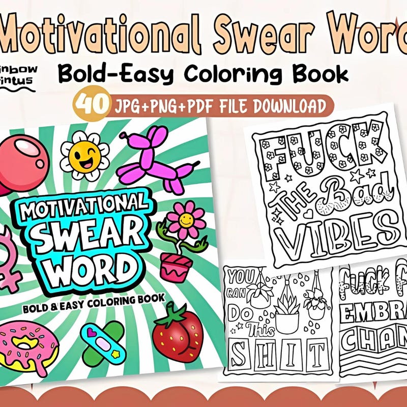 Swear Word Coloring Pages - Etsy