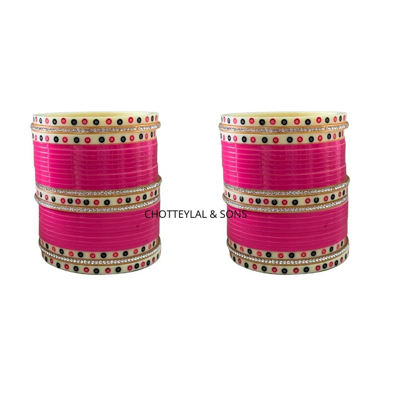 Hand Finished Designer Rani Pink Wedding Chooda/choora/chura for the ...