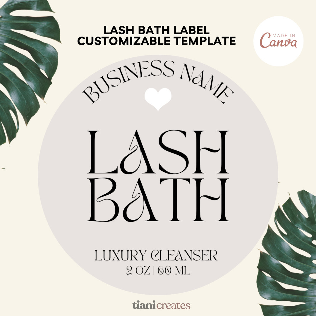 Editable Lash Bath Label Template - Etsy