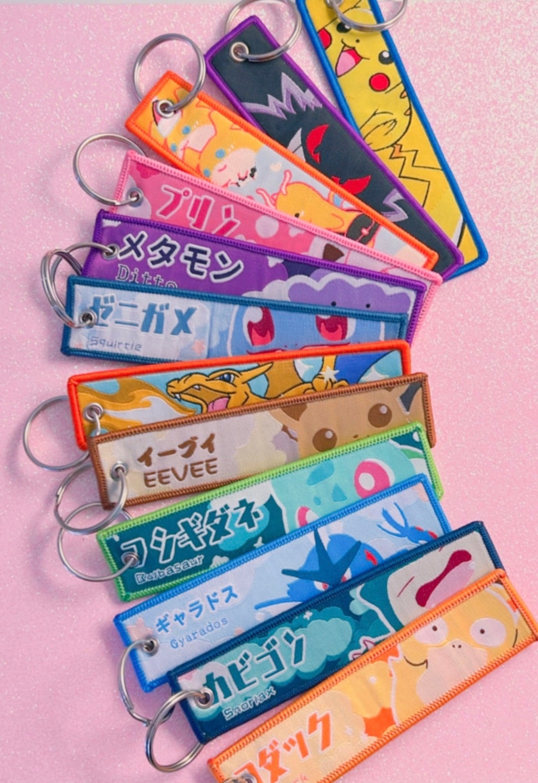 Embroidered Key Tags Pokémon Keychain Pokémon Key Tags Anime Key Ring ...