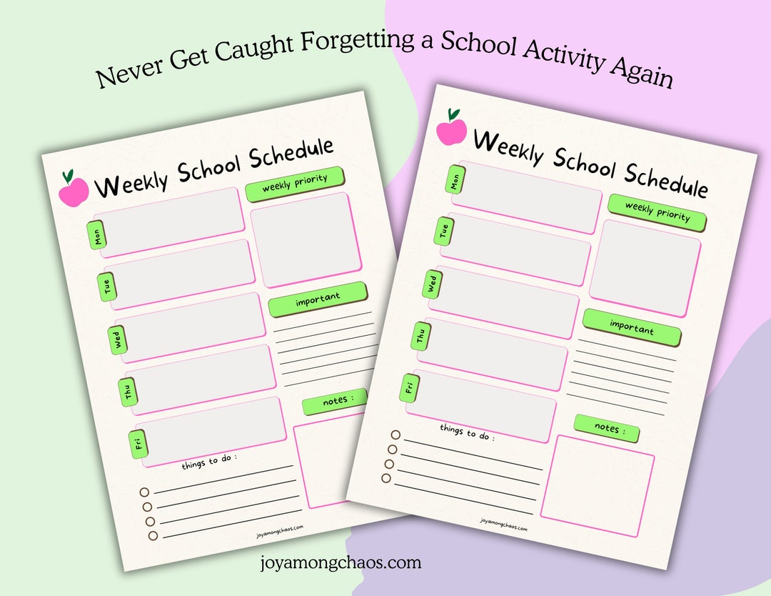 School Calendar, School Organizer, School Activity Planner, Activity ...