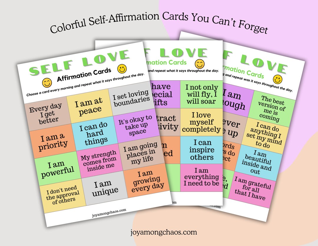 Self-affirmation Cards, Daily Affirmations, Building Self-resilience ...