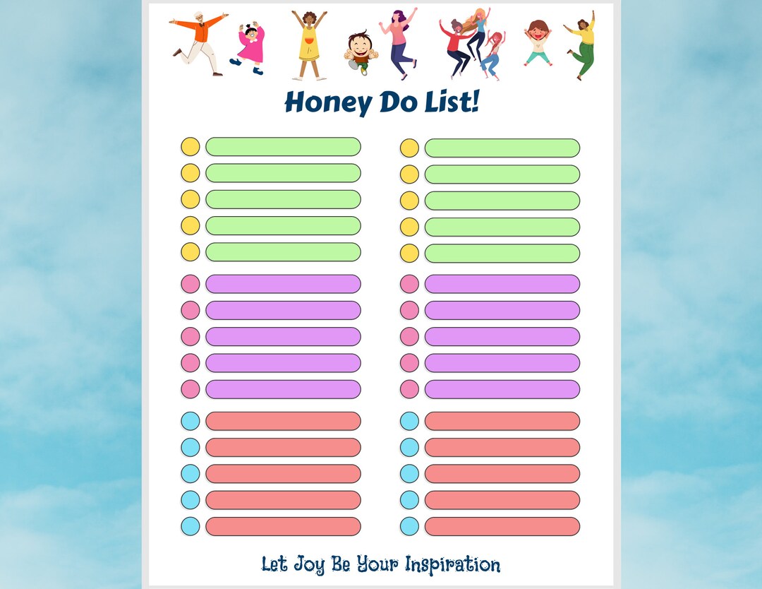 DIGITAL Honey-do Checklist - Digital Instant Download Printables ...