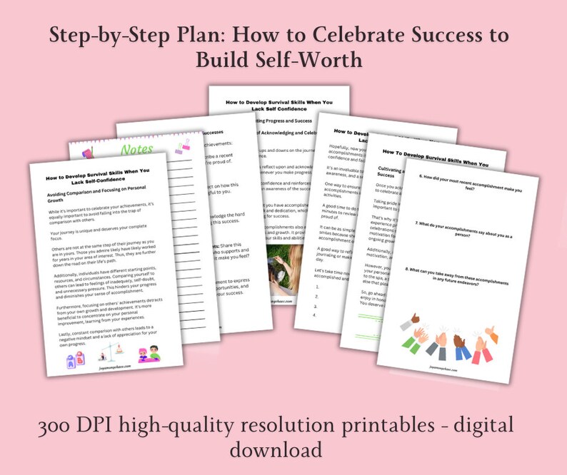 Celebrate Your Accomplishments Worksheet to Increase Self-worth Journal ...