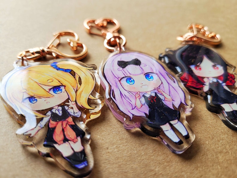 Kaguya-sama Love is War Chibi Acrylic Glitter Keychains - Etsy