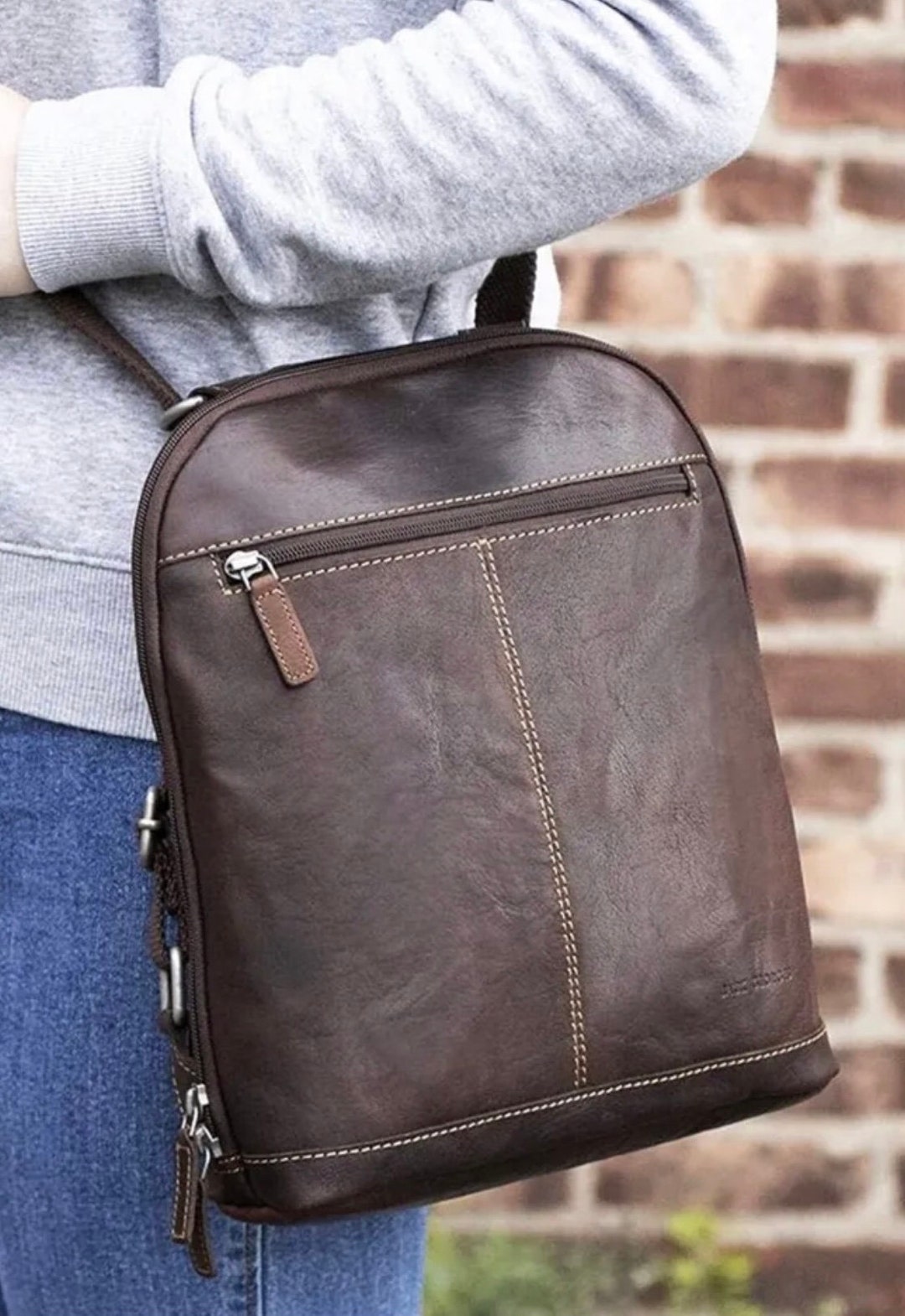 Jack Georges “voyager” Leather Convertible Backpack Messenger Bag - Etsy