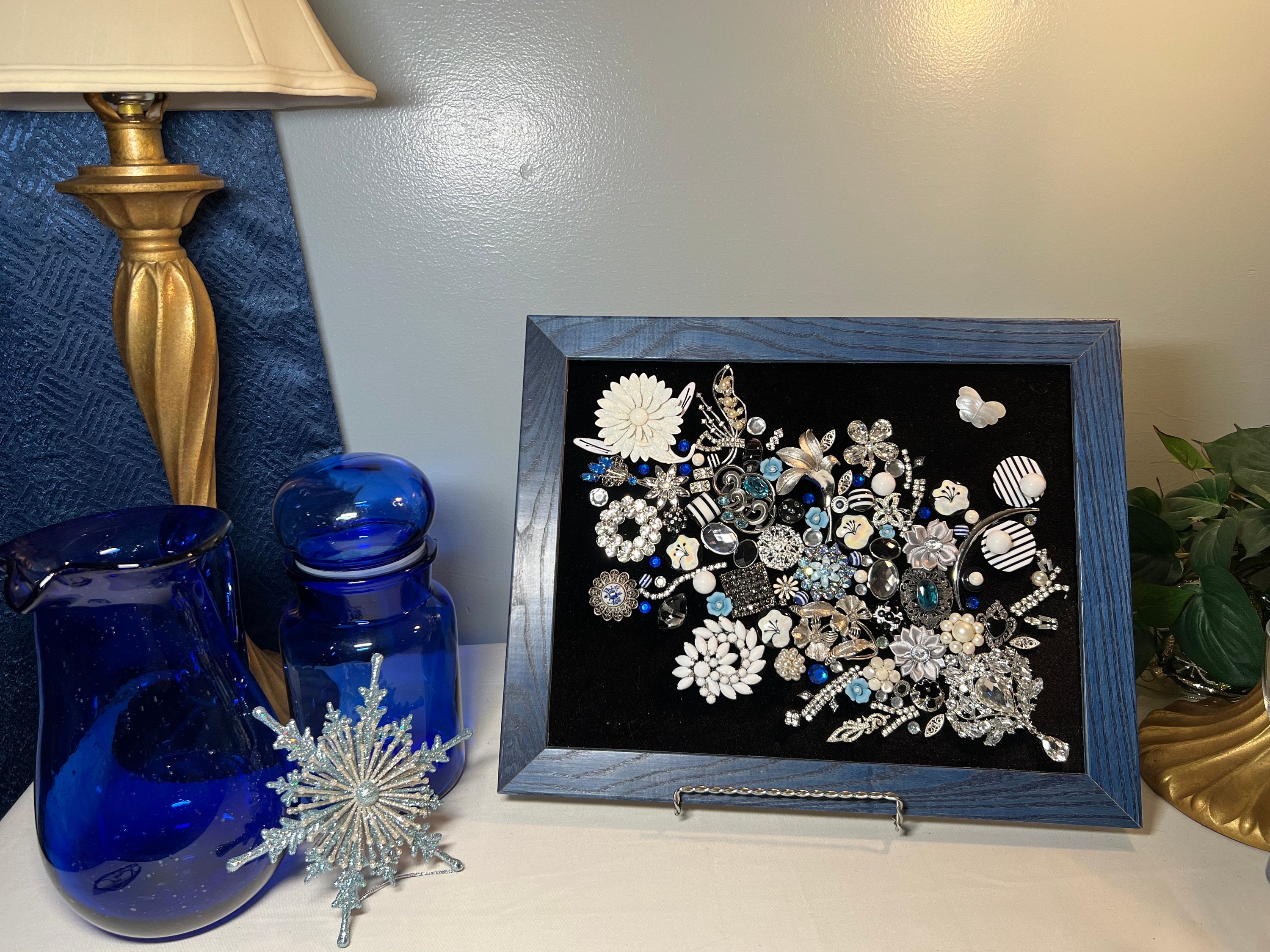 Blingy Vintage Collage Framed Art With Jewelry 5 - Etsy