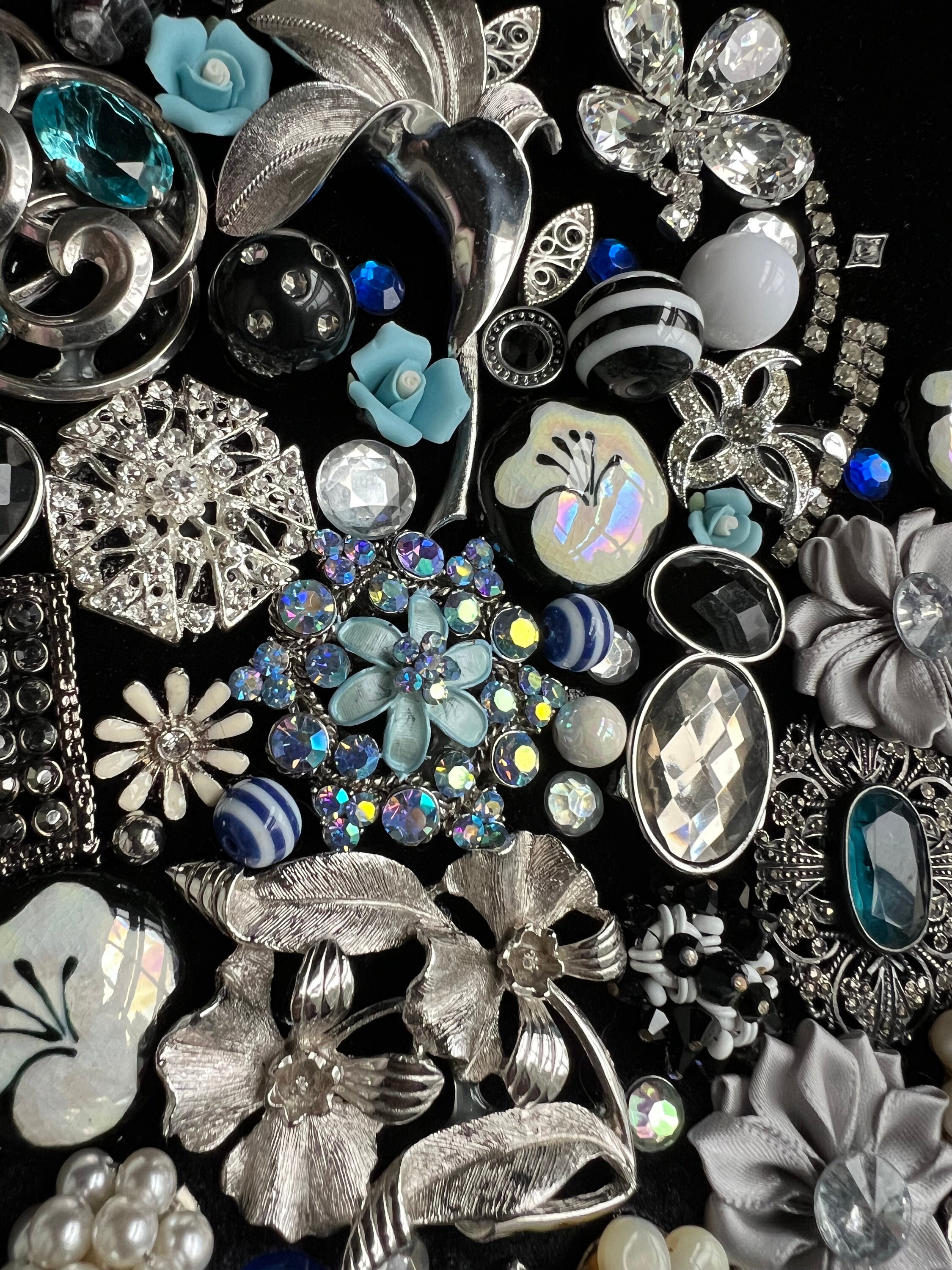 Blingy Vintage Collage Framed Art With Jewelry 5 - Etsy