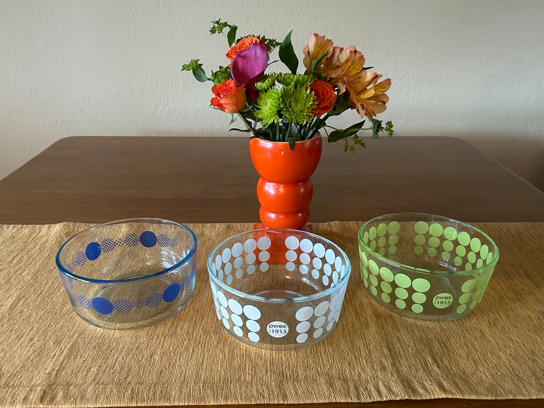 Pyrex Anniversary dot Clear 1 Quart Bowls - Etsy
