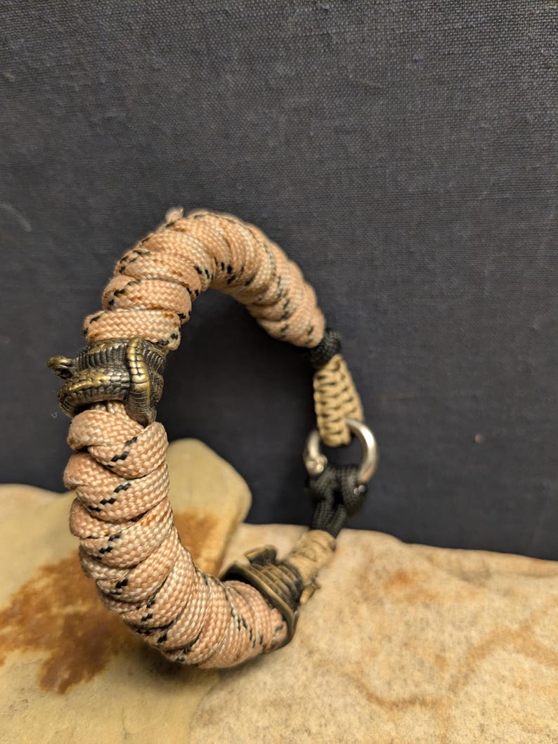 Premium Ancient Egyptian Anubis Head Paracord Bracelet, Snake Knot, Key ...
