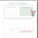 Weekly Planner Printable Digital Pdf Kawaii Cute Deer Print by Yourself ...