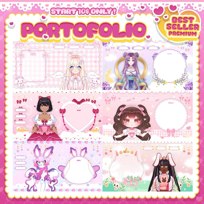 Custom Vtuber Stream Overlay | Twitch Youtube Streaming Pack | Starting ...