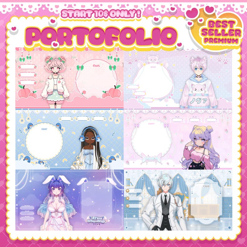 Custom Vtuber Stream Overlay | Twitch Youtube Streaming Pack | Starting ...