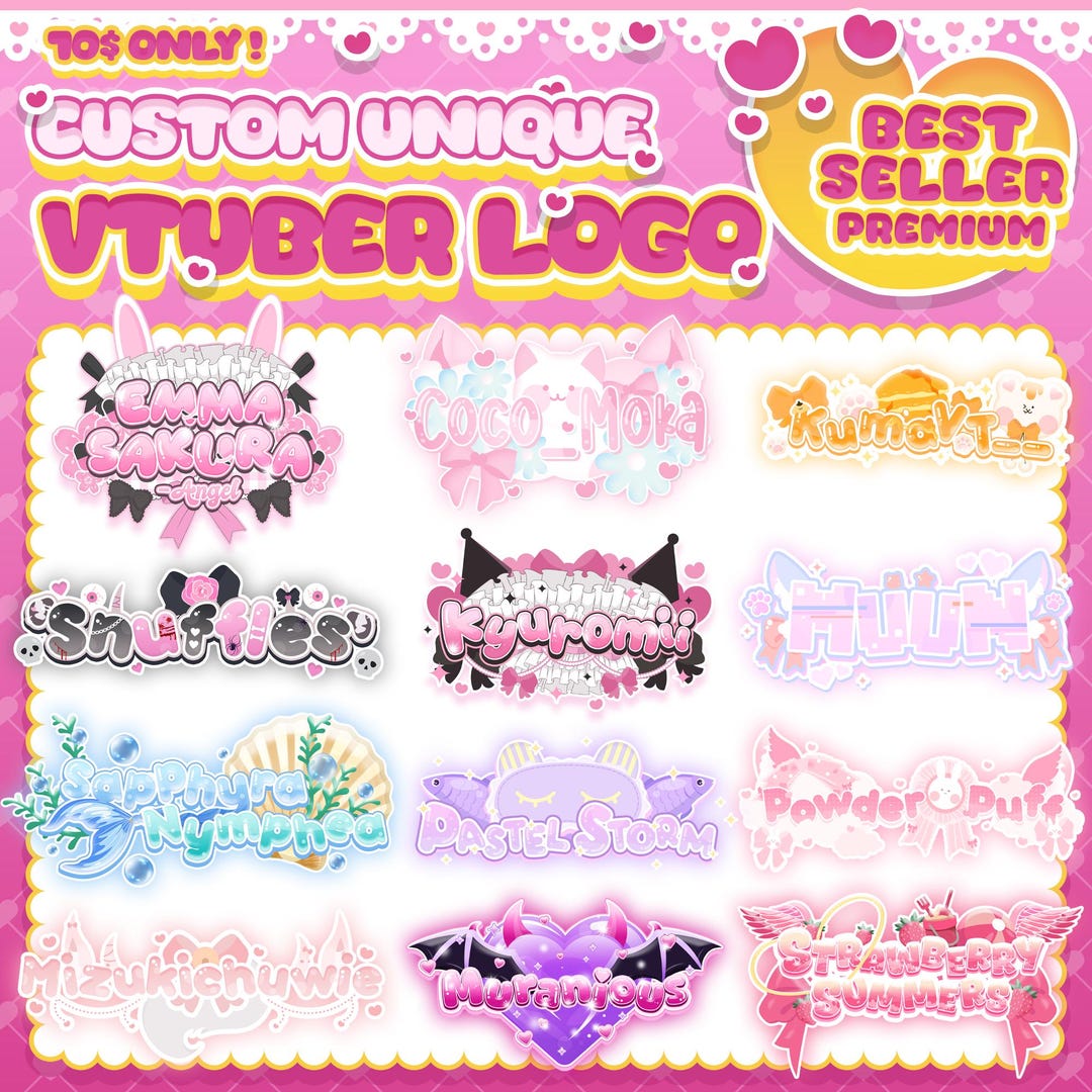 Custom Amazing Chibi Vtuber Logo | Kawaii Logo | Streamer Logo | Cute ...
