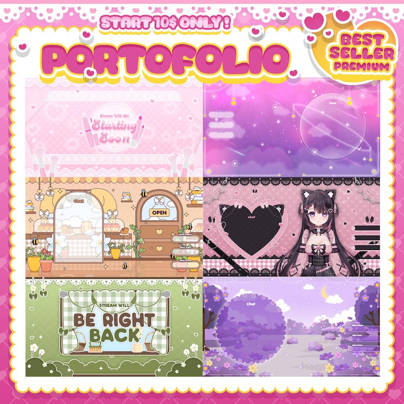 Custom Vtuber Stream Overlay | Twitch Youtube Streaming Pack | Starting ...