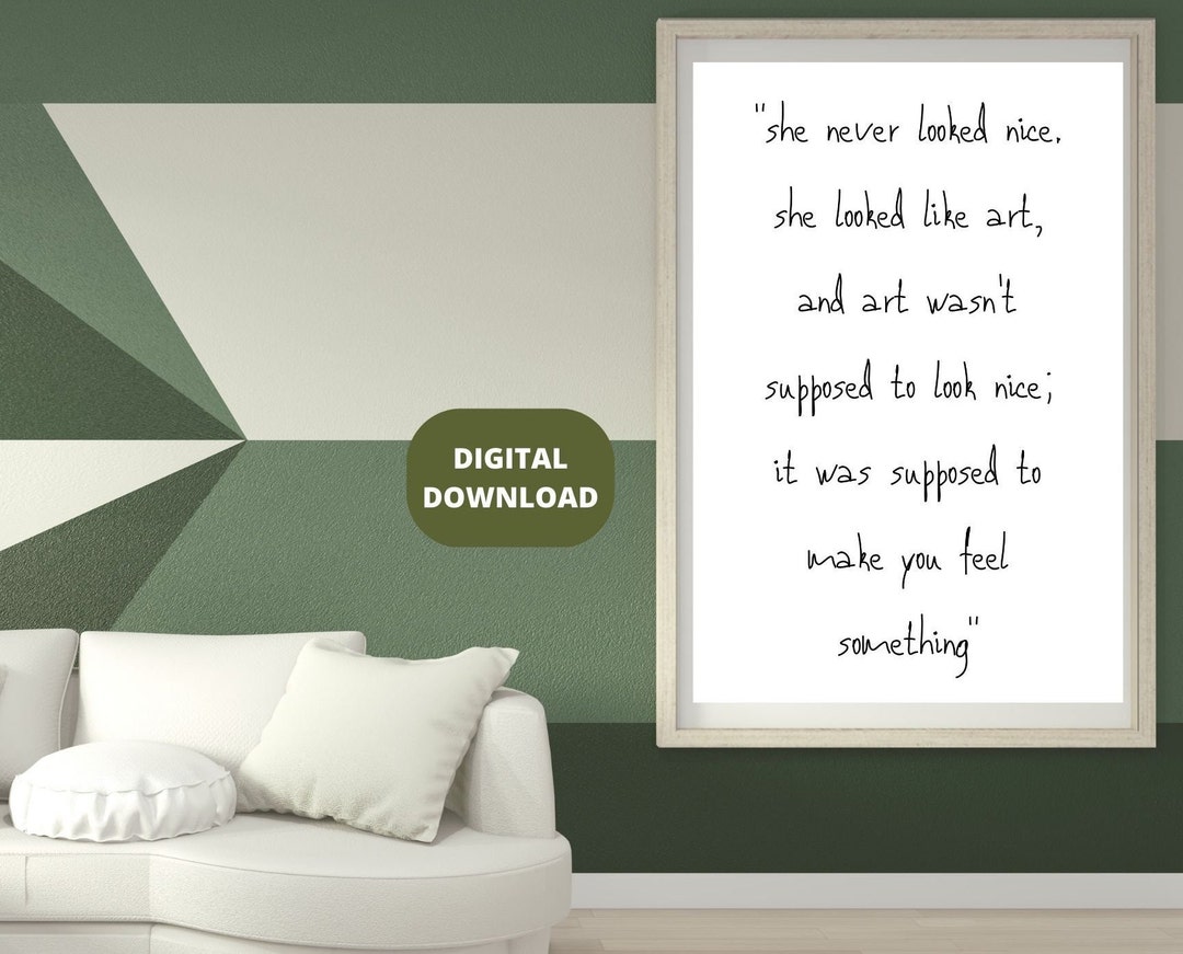 She Looked Like Art Simple Various Wall Art Digital Download Pdf Jpeg ...