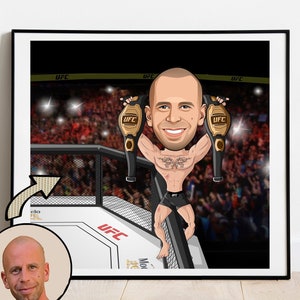 UFC Caricature, Custom Sports Portrait, Digital Cartoon Portrait, MMA ...