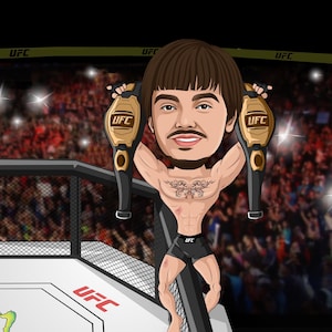 UFC Caricature, Custom Sports Portrait, Digital Cartoon Portrait, MMA ...