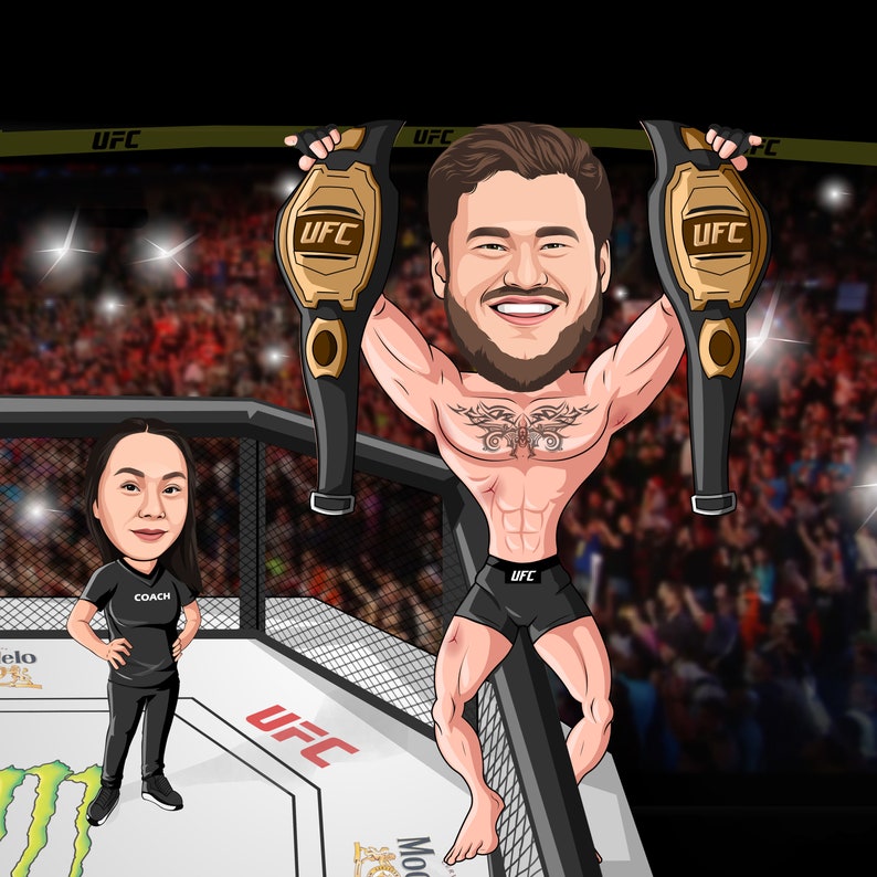 UFC Caricature, Custom Sports Portrait, Digital Cartoon Portrait, MMA ...
