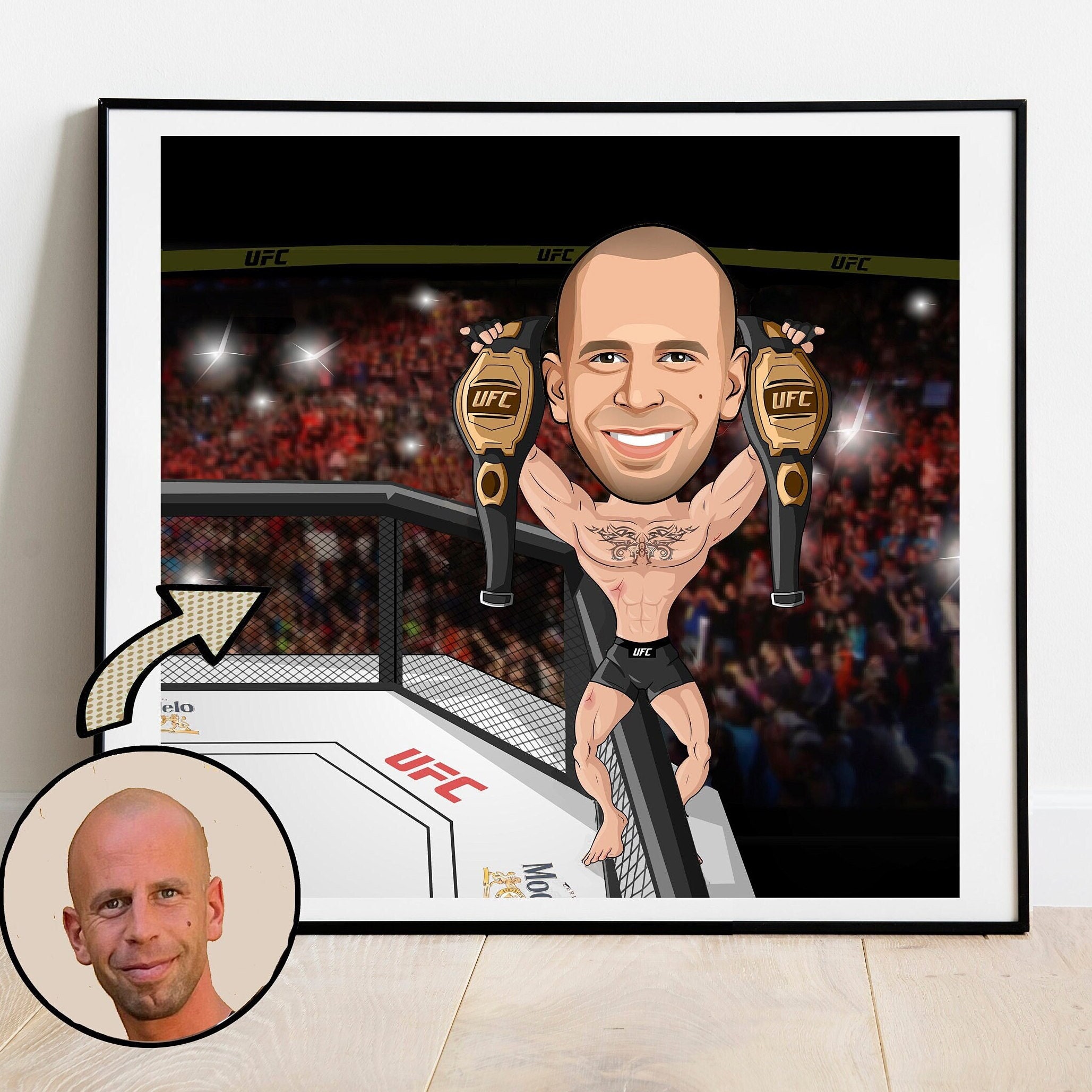 UFC Caricature, Custom Sports Portrait, Digital Cartoon Portrait, MMA ...