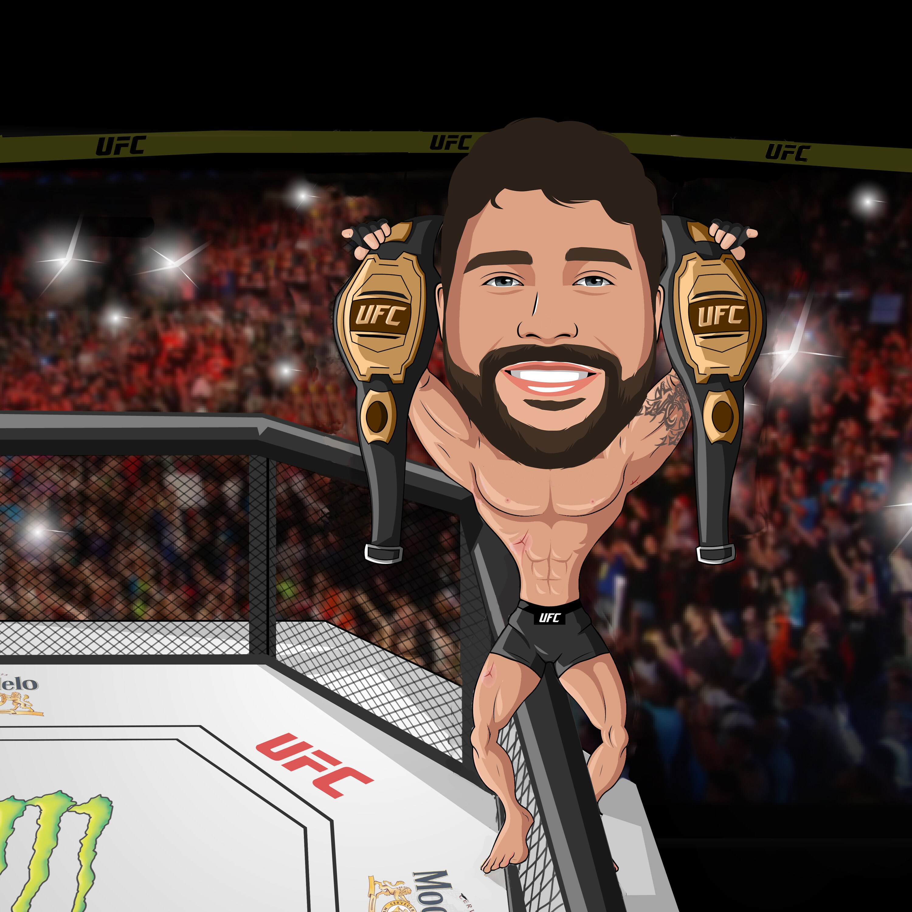 UFC Caricature, Custom Sports Portrait, Digital Cartoon Portrait, MMA ...