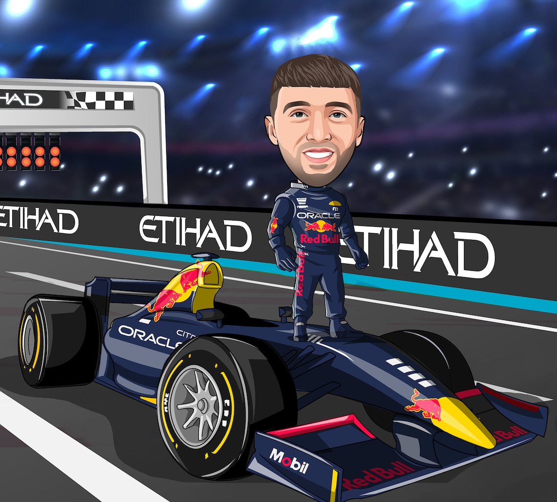 Formula 1 Caricature Custom Digital Portrait Sports Art - Etsy
