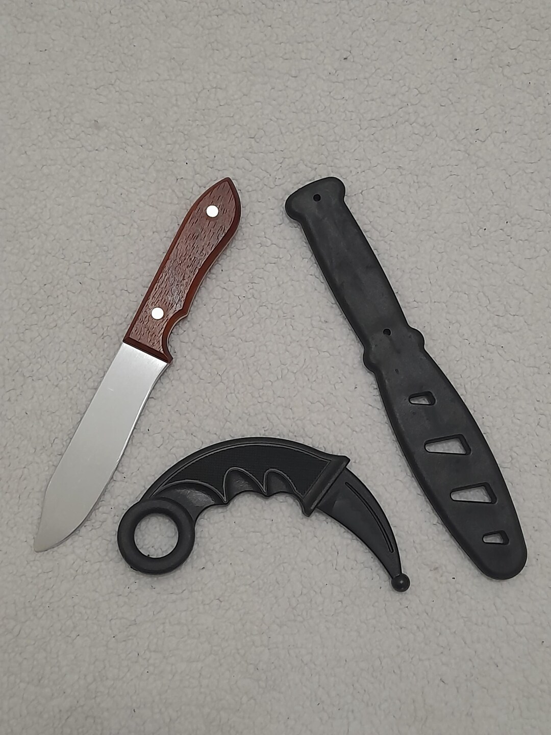 SET 3 KNIVES Aluminium Training Knife Polypropylene Karambit PP Knife ...