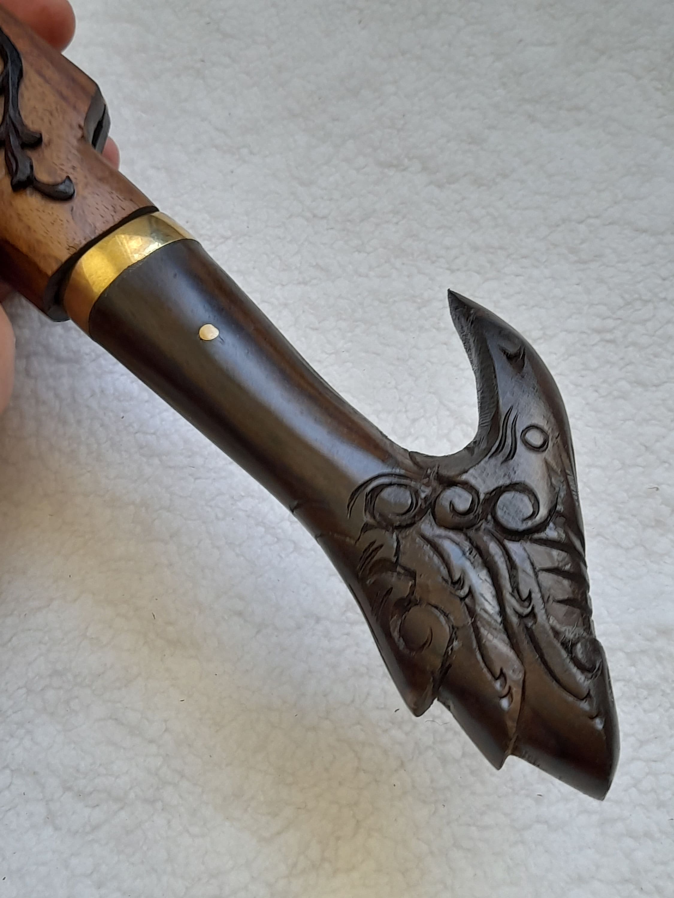 Indonesian Sword Klewang With Carved Blade With Sonokeling - Etsy Australia