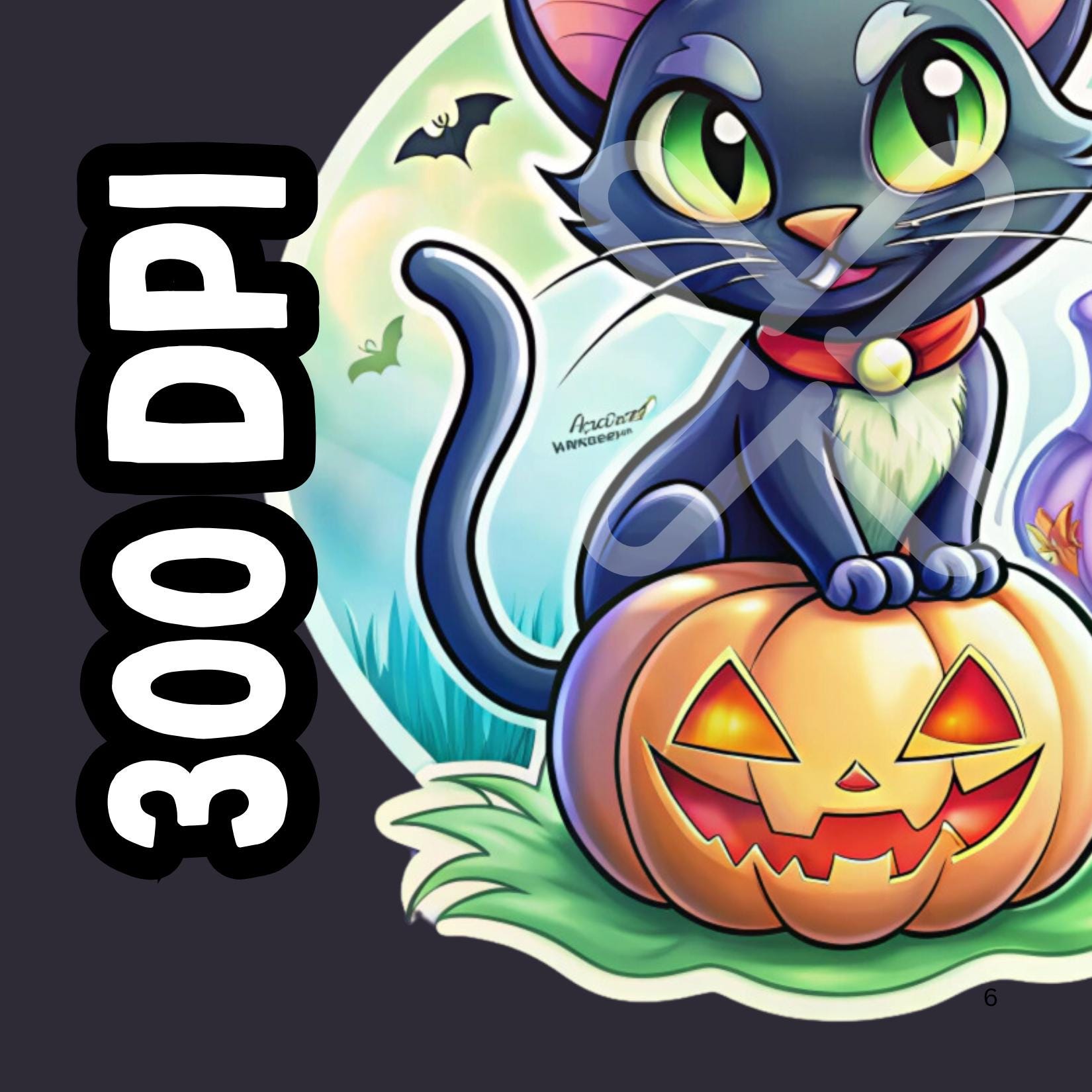 Kawaii Halloween Sticker PNG Bundle, Printable Halloween Stickers, Cute ...