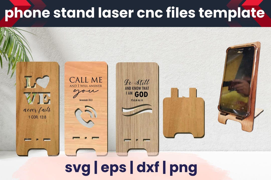 Bible Verse Phone Stand Laser Cut Files: CNC SVG Bundle (digital ...