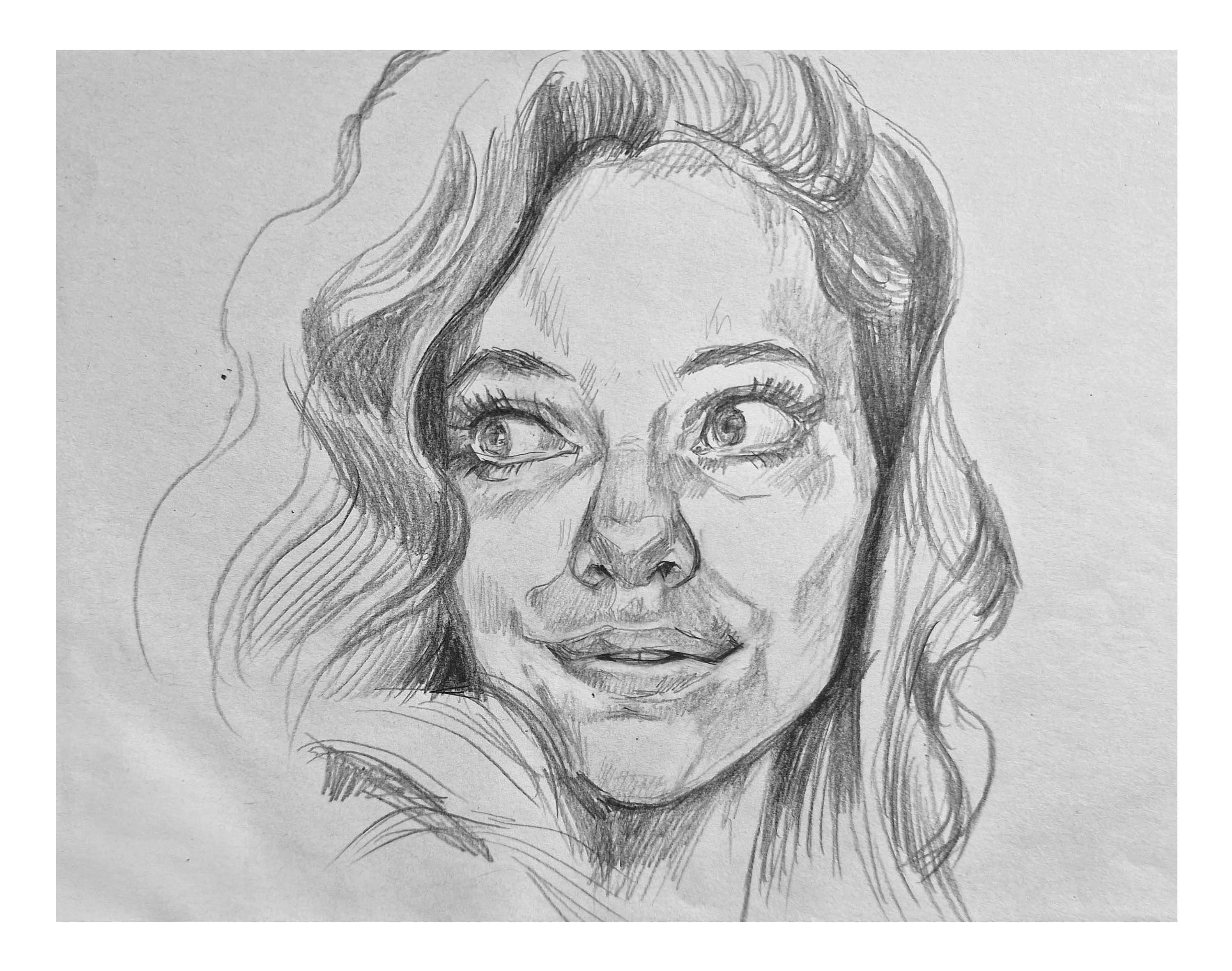 Female Face Drawing Outline 