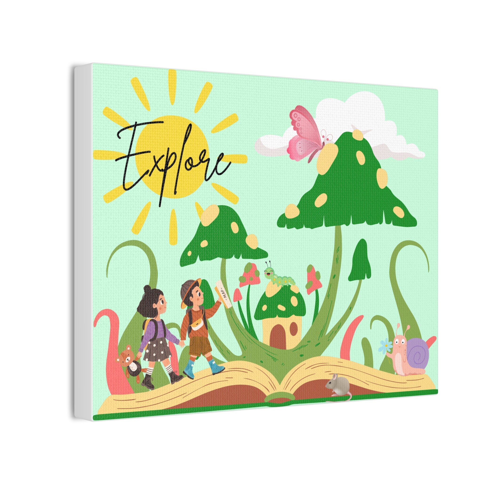 Children's Explore Adventure Wall Art, Bedroom, Nursery, Play Room ...